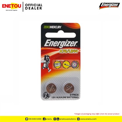 ENERGIZER® MINIATURE ALKALINE A76 BATTERIES 2PCS/CARD